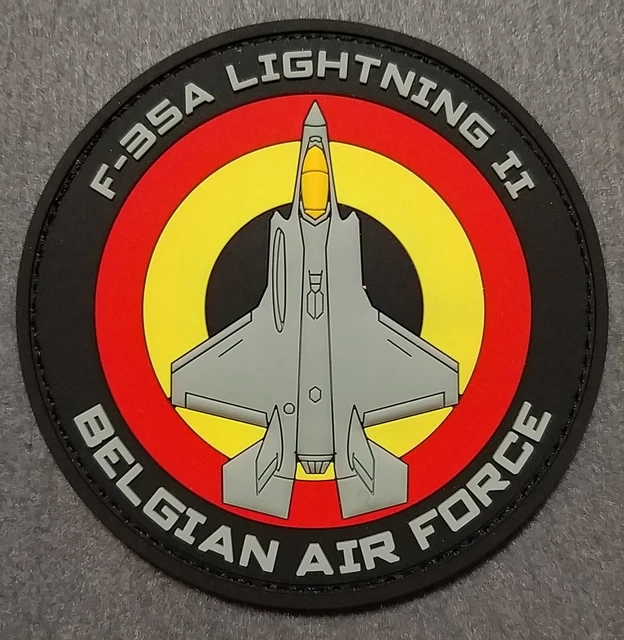 BELGIAN AIR FORCE F-35A Lightning II Squadron PVC Patch with Velkro £7. ...