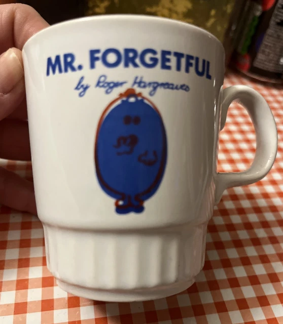 CHILDS VINTAGE ROGER Hargreaves Small Mr Men Mug Mr Forgetful 8cm 1970 ...