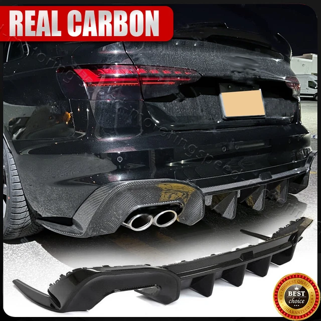 Dry Carbon Fiber Rear Bumper Diffuser Lip Spoiler For Audi A4 S Line S4