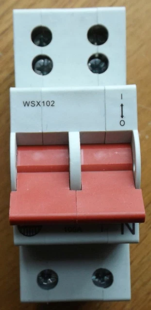 ISOLATEUR D'INTERRUPTEUR PRINCIPAL Wylex WSX102 100A DP EUR 15,10 ...