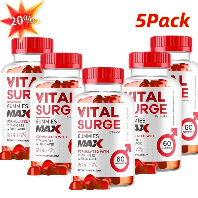 VITAL SURGE TESTO Gummies,1000MG Gomitas Mens Supplement (5PACK)/ EUR ...