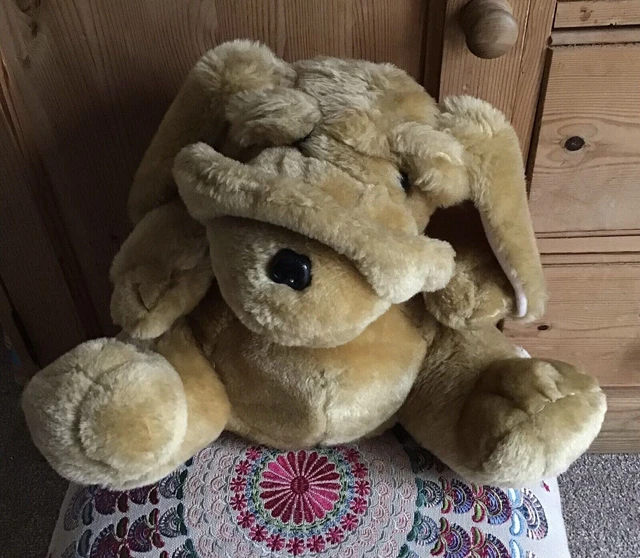 VINTAGE TROY TOYS Sound Activated Barking Music Brown Dog Plush Soft ...