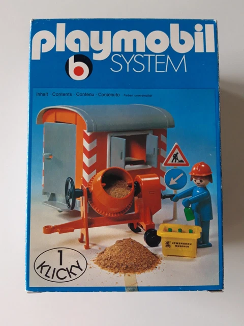 PLAYMOBIL 3207 KLICKY 1er Set Baustelle / Bauwagen mit Originalkarton ...