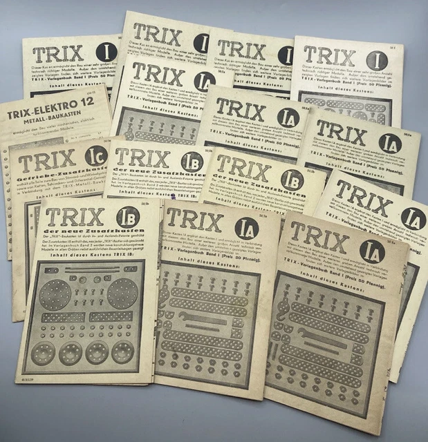 ORIGINAL GERMAN 1931-41 Trix Meccano Construction Booklet Publications ...