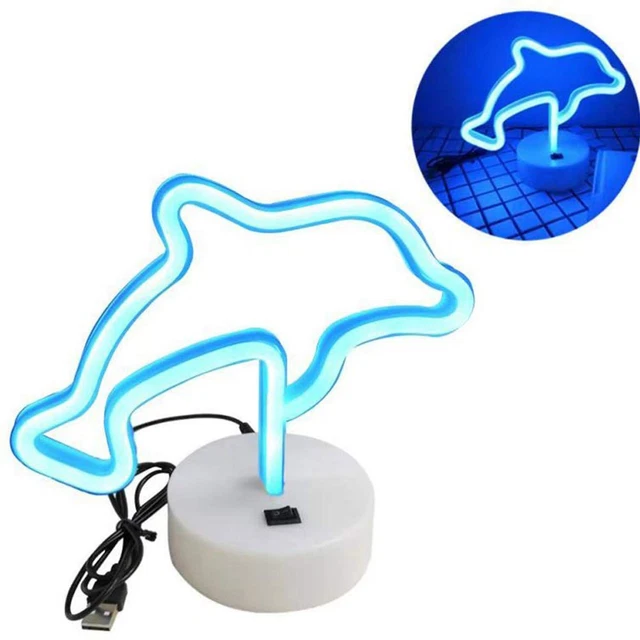 LED NIGHT LIGHT Neon Lights for Bedroom Dolphin Shaped Lamp Gift £11.35 ...