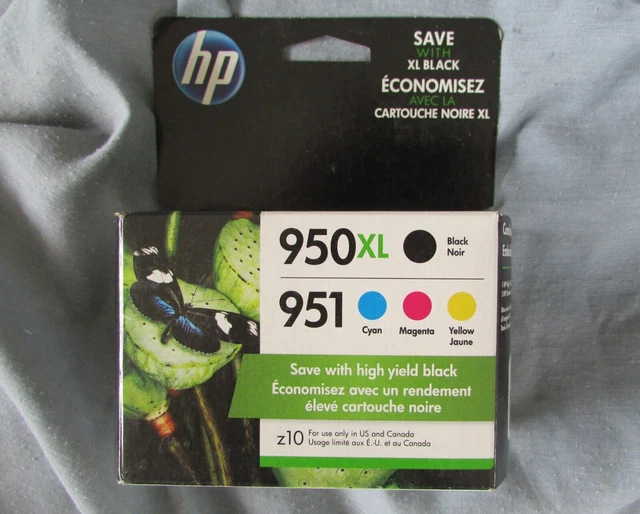 GENUINE HP 950XL Black & 951 Tri-Color Combo - 4 Pack Ink Cartridges ...