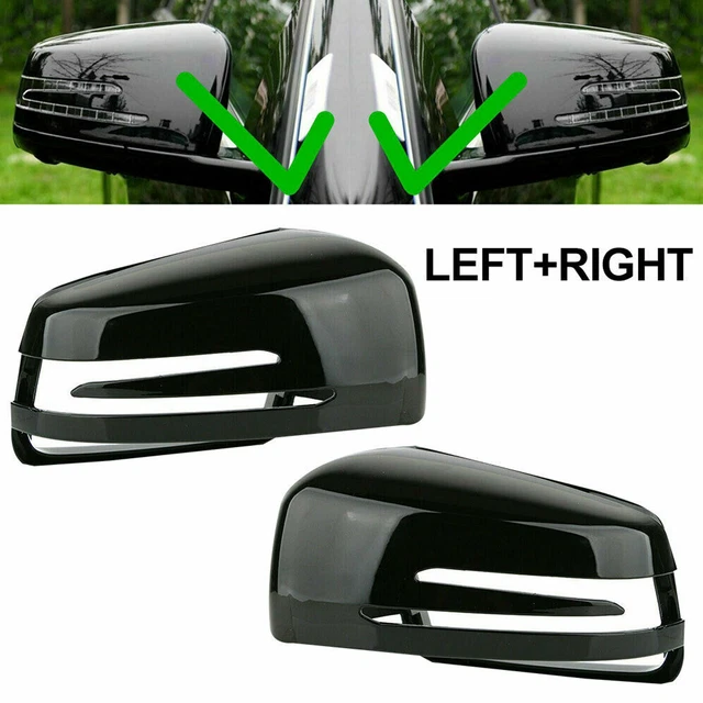 GLOSS BLACK WING Mirror Cover Cap For Mercedes Benz A C S Class W221 ...