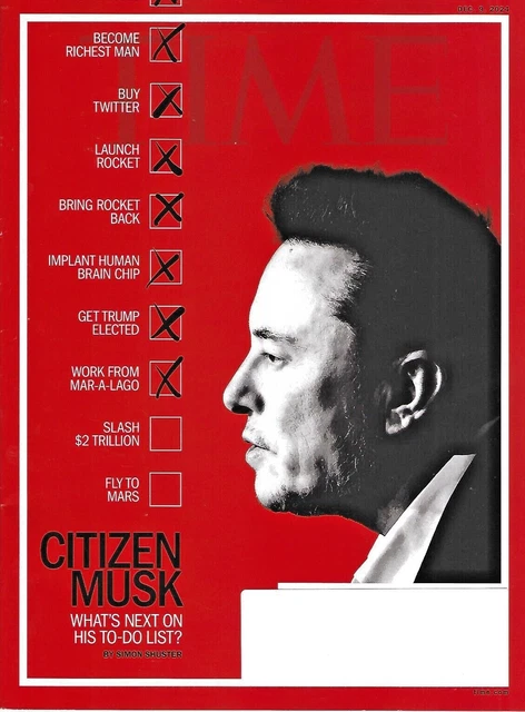 ELON MUSK TIME Magazine December 9, 2024 "TRUMP'S CITIZEN MUSK" Fast ...