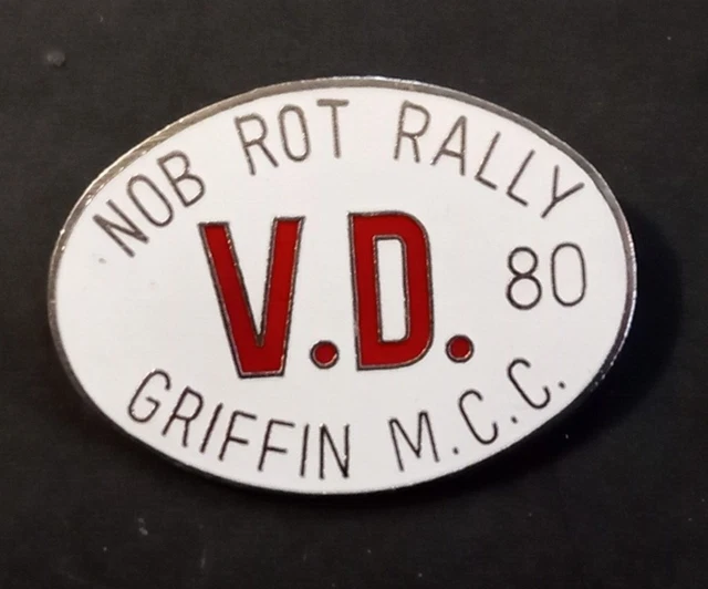 VINTAGE MOTORCYCLE CLUB Badge ~ Griffin M.c.c. 1980 - Nob Rot Rally V.d ...