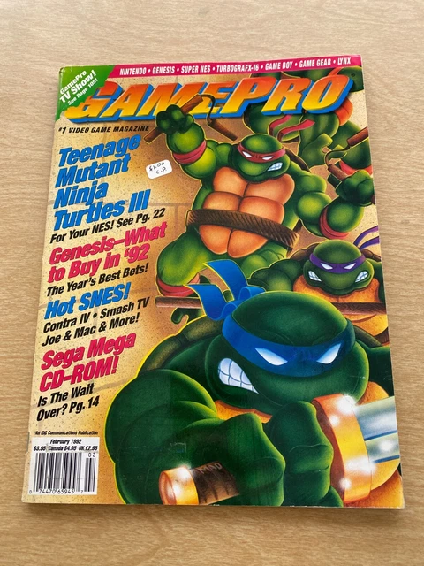 GAMEPRO MAGAZINE FEB 1992 Vintage Video Game Teenage Mutant Ninja ...
