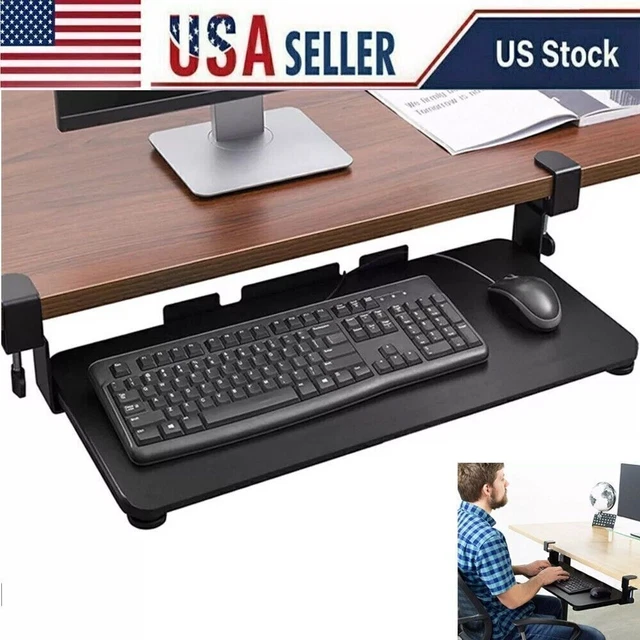 KEYBOARD TRAY UNDER Desk Pull out Keyboard/Mouse Tray with C Clamp ...