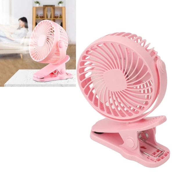 AXOC MINI USB Desk Fan Fan For School With 3 Gear Clamps Pink £10.21 ...