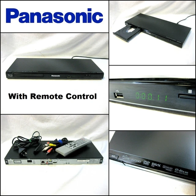 PANASONIC DMP-BD75 BLU-RAY DVD CD Disc Player USB HDMI with Remote ...