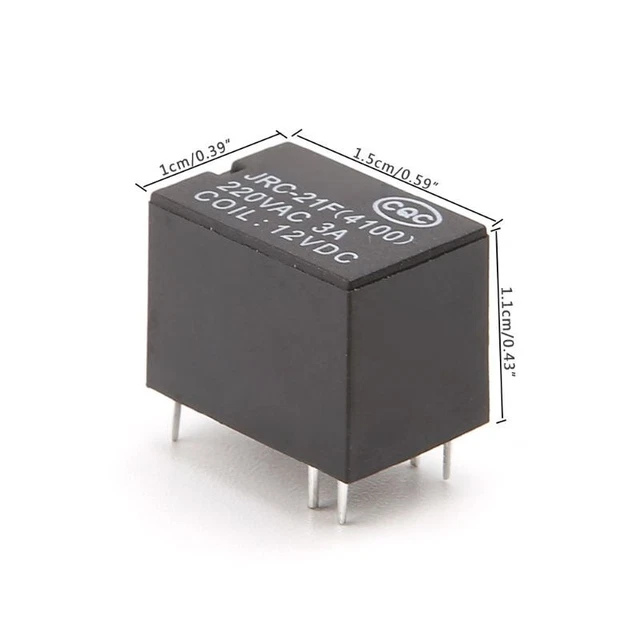 JRC-21F 4100 6PINS Miniatur Printrelais Relais 3V 5V 12V 220VAC 3A EUR ...