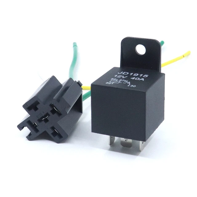 12V 12VOLT 40A Auto Automotive Relay Socket 40 Relay & Wires 4pin/5Pin ...