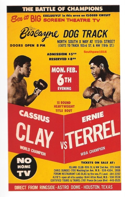 1967 CASSIUS CLAY (Muhammad Ali) vs Ernie Terrell Title Fight Poster ...