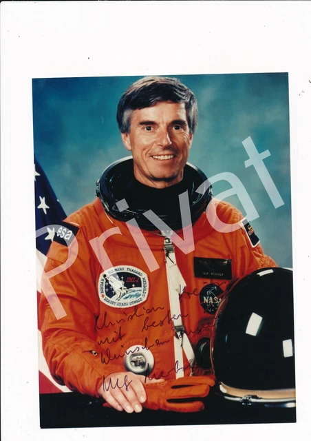 AUTOGRAMM ULF MERBOLD ESA Astronaut Physiker Space Shuttle STS-9 O1 EUR ...