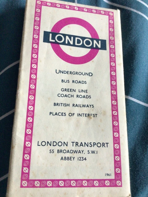 LONDON UNDERGROUND MAP. London Transport. 1961 £1.00 - PicClick UK