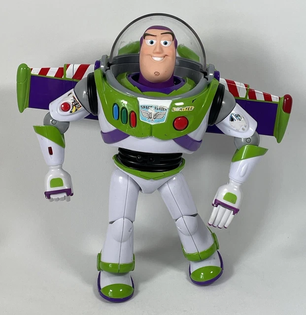 DISNEY BUZZ LIGHTYEAR Interactive Action Figure-Pop Out Wings Toy Story ...