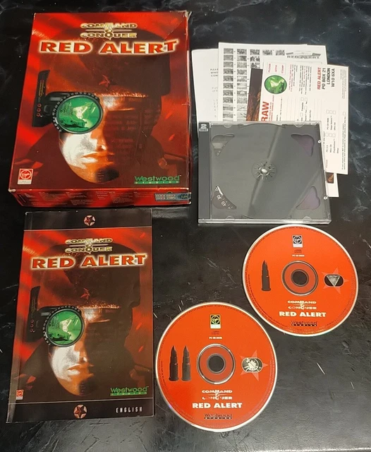 COMMAND AND CONQUER Red Alert - PC Big Box game - Westwood studios £20. ...
