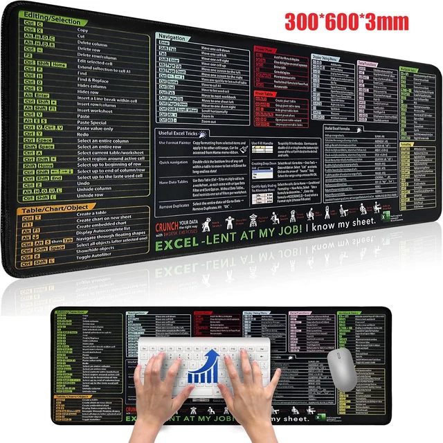 2025 EXCEL CHEAT Sheet Desk Mat, Excel Shortcuts Mouse Pad, Shortcuts ...