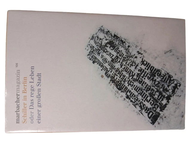MARBACHER MAGAZIN 106 Schiller à Berlin Vie Urbaine EUR 11,95 - PicClick FR