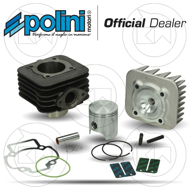 SET CYLINDRE PISTON POLINI Moteur Air 70cc D.47 Piaggio Zip Fast Rider ...