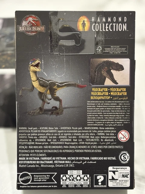 JURASSIC WORLD HAMMOND Collection Velociraptor Male Alpha Jurassic Park ...