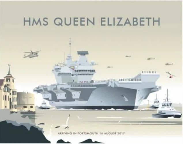 HMS QUEEN ELIZABETH - Portsmouth - (Par Dave Thompson) Acier Frigo ...