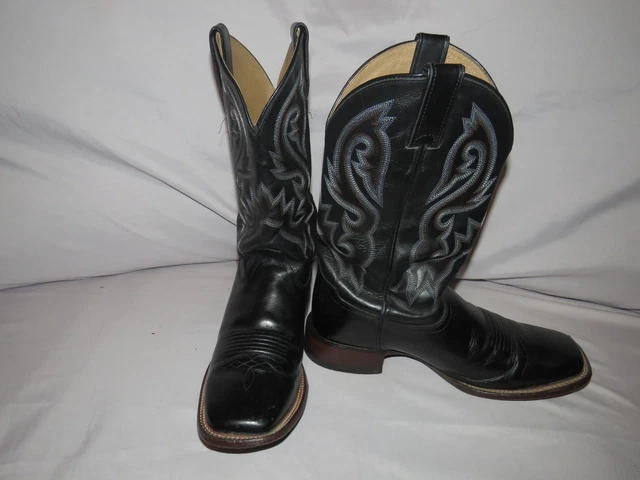 CODY JAMES BLACK Leather Square Toe Boots Size 9 1/2D £51.14 - PicClick UK