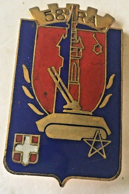 MILITARY ARTILLERY INSIGNIA: ""58th ARTILLERY REGIMENT"" A.B.P. G2240 ...