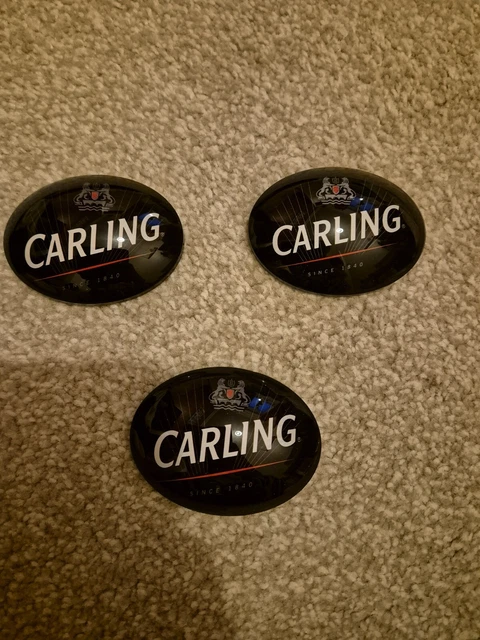 CARLING 3D FISHEYE Oval Badges X3 Font Beer Lens Bar Pub Mancave ...