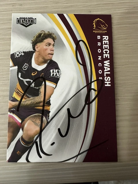 SIGNED REECE WALSH Brisbane Broncos 2024 NRL Elite Card EUR 25,50 ...