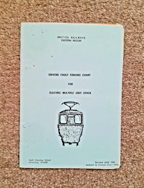 BRITISH RAILWAYS EASTERN Region Drivers Fault Finding Chart For EMU ...