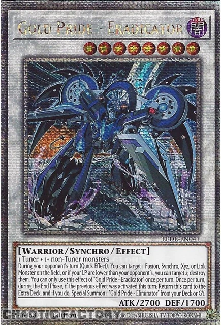 YUGIOH QUARTER CENTURY Secret Rare LEDE-EN041 Gold Pride - Eradicator 1st Editio $34.99 ...