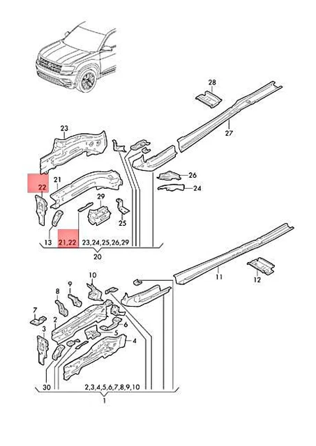 NEW VW ATLAS Cross Sport Teramont X 0A1 0Pc Ca1 Cmc Water Box 3Qf805265 ...
