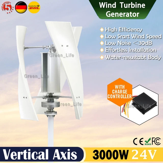 3000W WINDKRAFTANLAGE 24V Windgenerator Windturbine Windrad mit ...