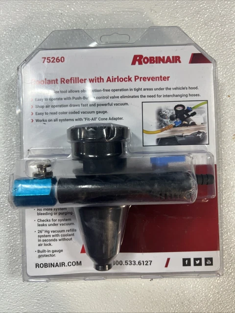 ROBINAIR 75260 COOLANT Refiller With Airlock Preventer £89.01 - PicClick UK