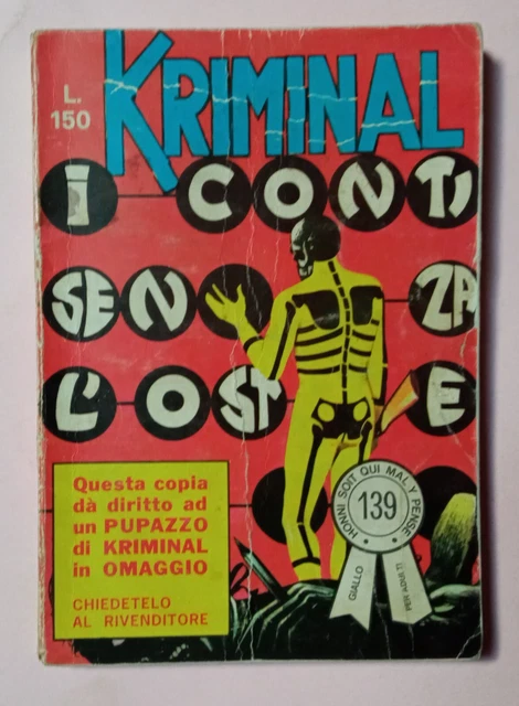 MAX BUNKER (NO Magnus) - KRIMINAL n.139 rara variant con pubblicità in ...