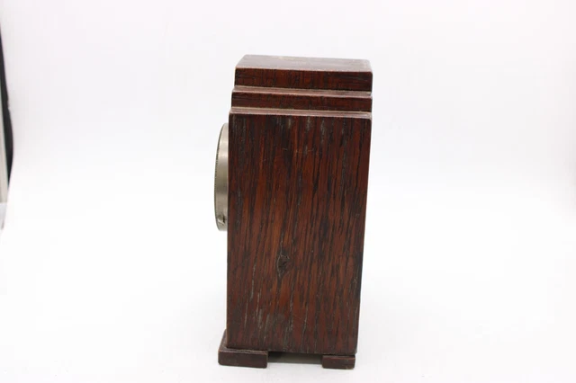 A ANTIQUE SOLID Wood Mantle Clock w/Military Aviation Clock Piece ...