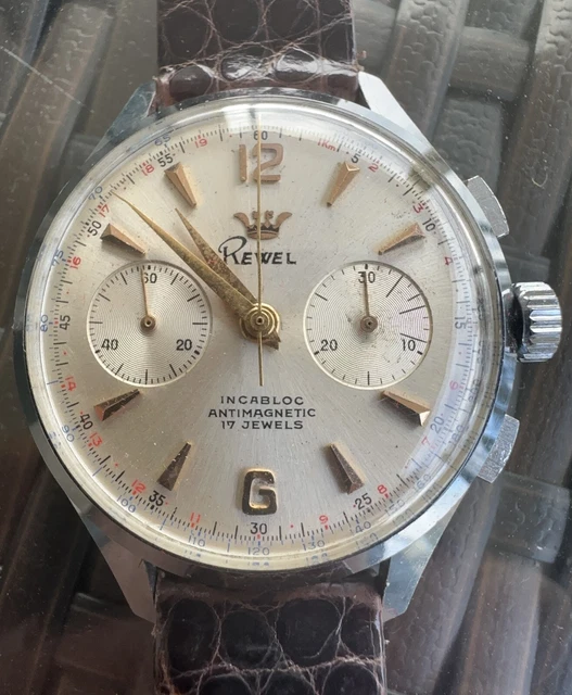 REWEL CRONOGRAFO VINTAGE - Anni '60 - 17 Rubis Incabloc - Ottime ...
