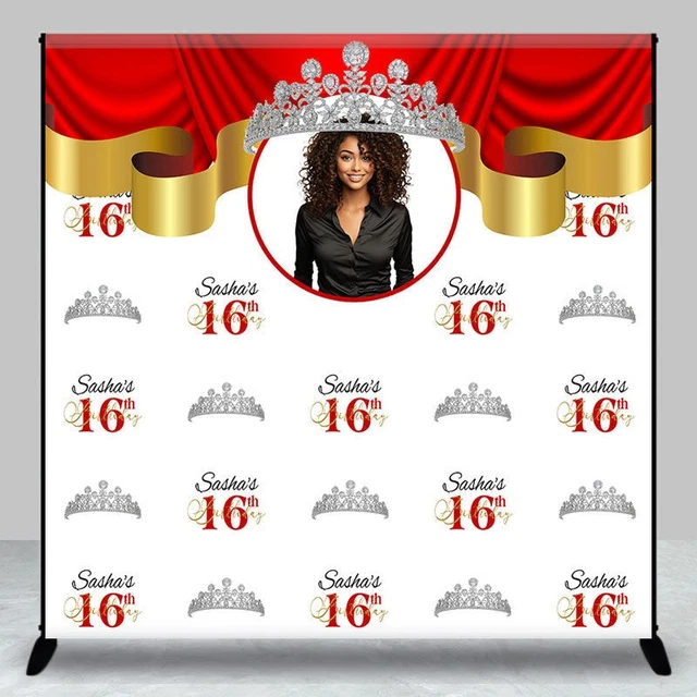 SILVER CROWN CUSTOM Photo Birthday Repeat Backdrop $36.09 - PicClick AU