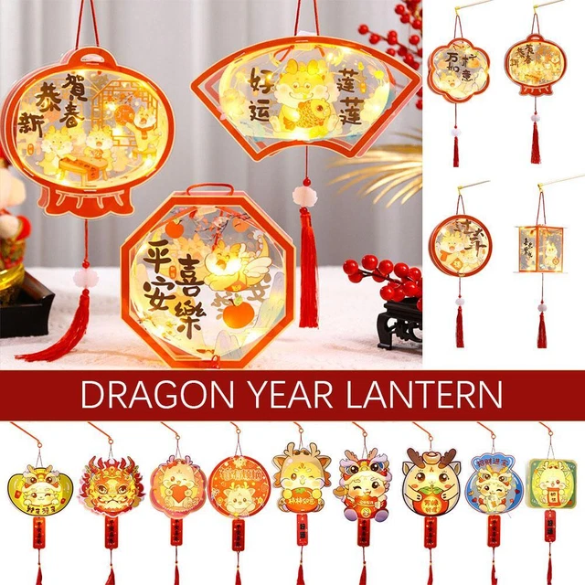 DIY CHINESE DRAGON Year Lantern Yuanxiao Lantern Pendant Spring ...