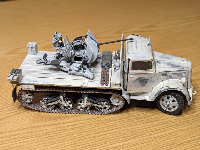 1:35 SD.KFZ. 3 Opel Maultier mit 2 cm Flak 38 Sf. gebaut Italeri Tamiya ...