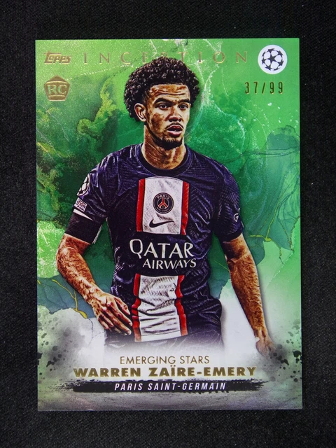 2022-23 TOPPS INCEPTION WARREN ZAIRE-EMERY Green /99 PSG Emerging Stars ...