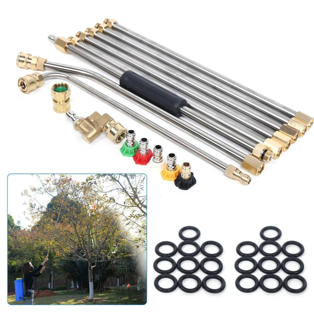 GARDEN SPRAY LANCE Long Reach Water Hose Pipe Sprayer Gun Wand 5 Nozzle ...