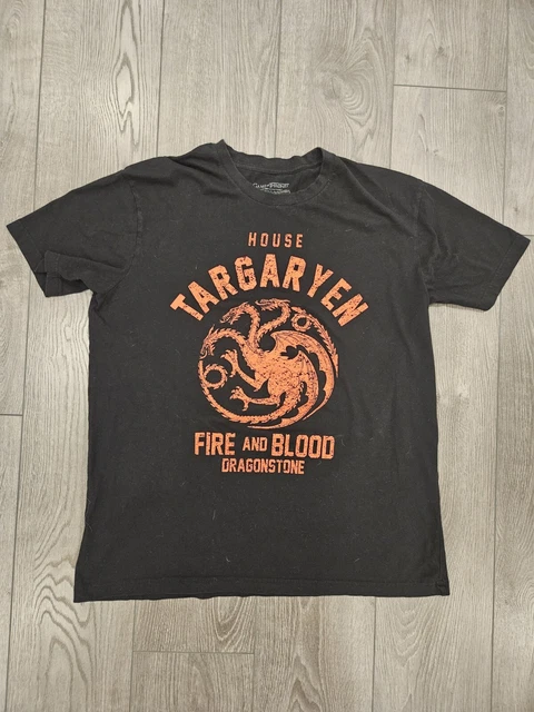 GAME OF THRONES House Targaryen Fire And Blood Logo HBO Shirt - Large ...
