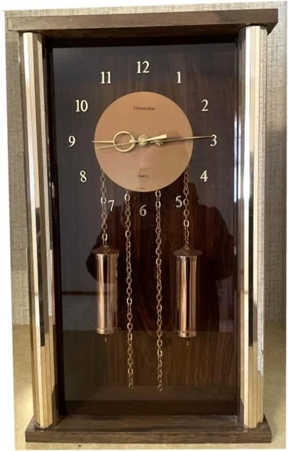 VINTAGE COMMODORE DUAL Pendulum QUARTZ Wall Clock / Mantle Clock KOREA ...