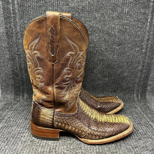 CODY JAMES PYTHON Square Toe Western Cowboy Boots Brown Leather Mens 8 D £137.68 - PicClick UK