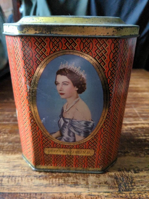 VINTAGE TIN QUEEN Elizabeth II Coronation Rowntree £5.99 - PicClick UK